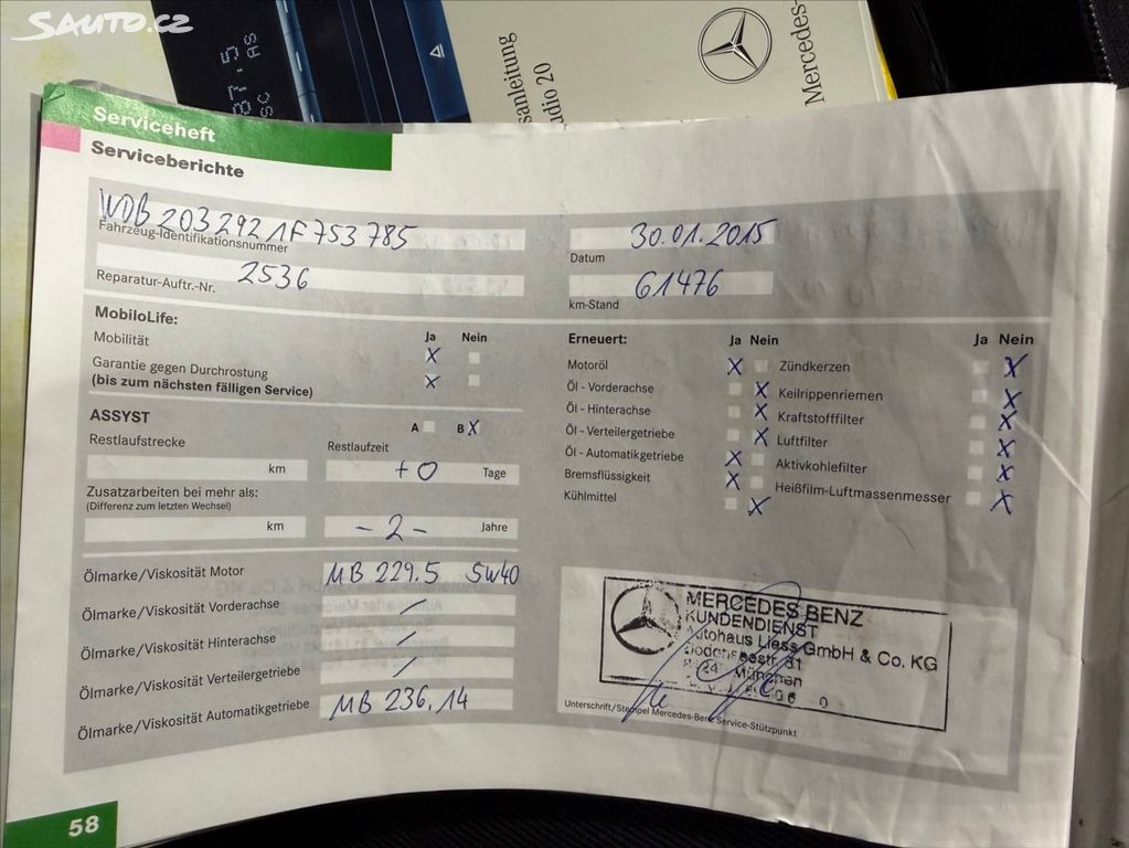 Mercedes-Benz Třídy C 3,0 i V6 W203 4MATIC SPORT | Sauto.cz