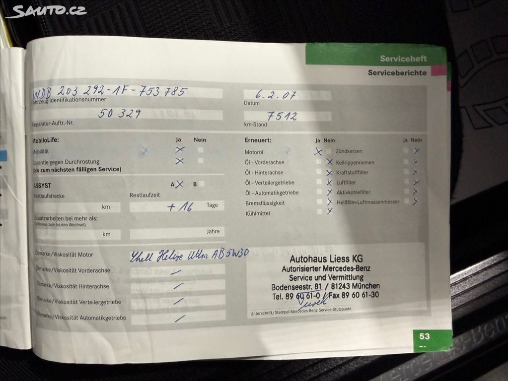 Mercedes-Benz Třídy C 3,0 i V6 W203 4MATIC SPORT | Sauto.cz