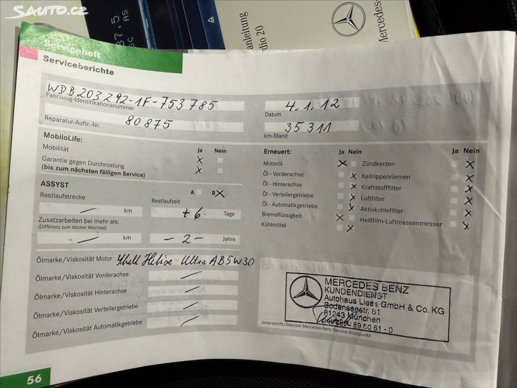 Mercedes-Benz Třídy C 3,0 i V6 W203 4MATIC SPORT | Sauto.cz